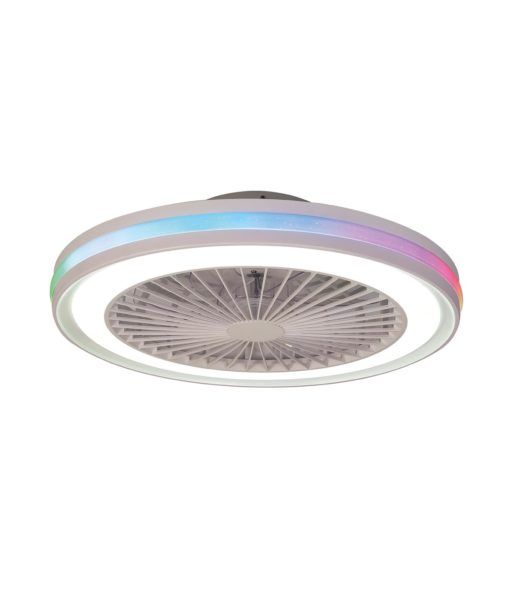 Plafón ventilador blanco Ø 46 cm GAMER LED